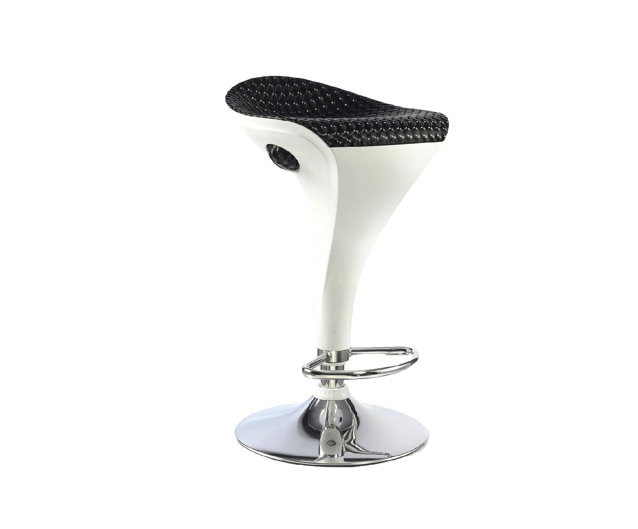 UTAH White Gloss Base & Black Textilene Seat Stool W40cm x D41cm
