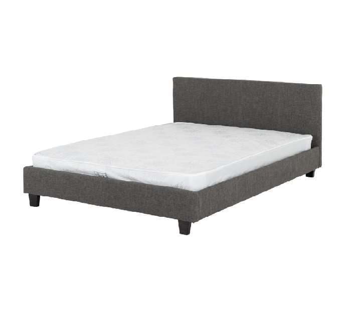 PRADA 4ft 6' Double Grey Fabric Bed L203cm x D143cm x H87.5cm