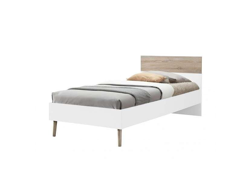 MAPLE White & Oak Effect Finish 3FT Single Bed L197cm x D95