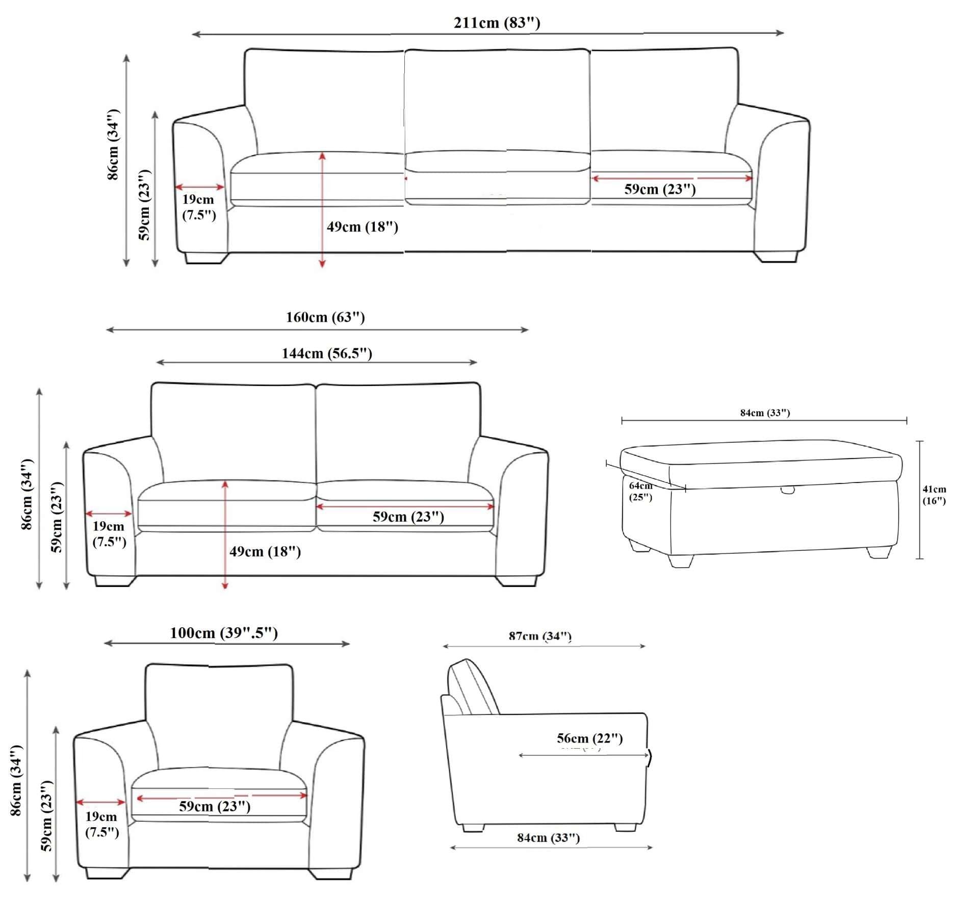 Cream Leather 3 Seat Sofa - BOSTON