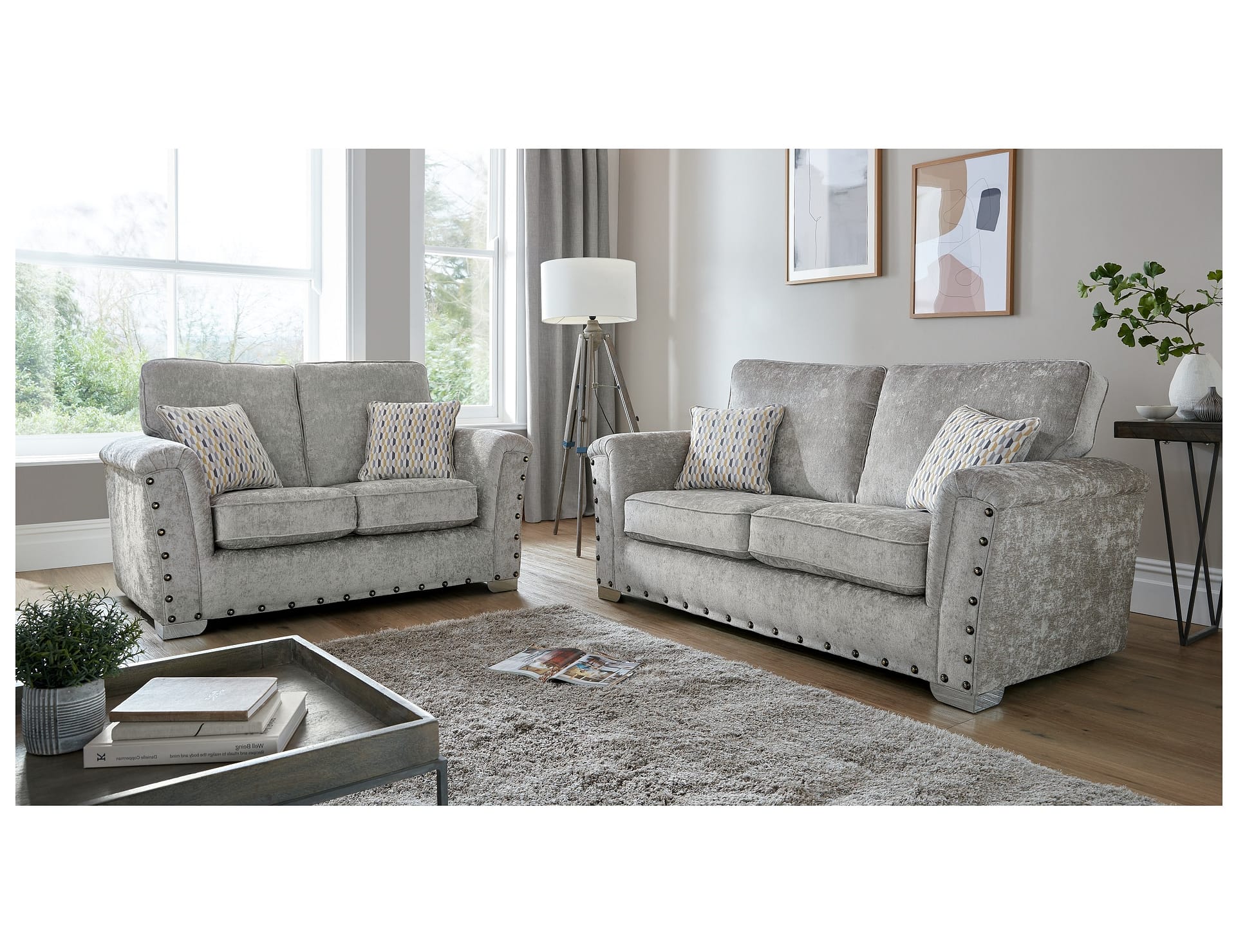 Grey 2 Seater Sofa - ALASKA - SC Furniture